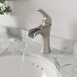 Pfister Jaida Bathroom Sink Faucet, Single Handle, Single Hole or 3-Hole, Spot Defense Brushed Nickel Finish, LF042JDGS