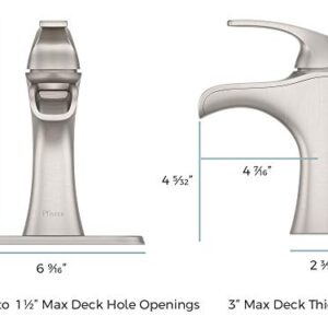 Pfister Jaida Bathroom Sink Faucet, Single Handle, Single Hole or 3-Hole, Spot Defense Brushed Nickel Finish, LF042JDGS