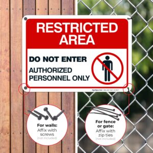 Sigo Signs Authorized Personnel Only Sign, Restricted Area Sign, Do Not Enter, (2 Pack) 10x7 Inches, Rust Free .040 Aluminum, Fade Resistant, Made in USA by Sigo Signs