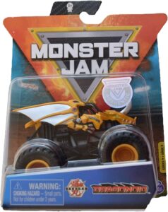 monster jam 2020 spin master 1:64 diecast monster truck with wristband: dragonoid gold