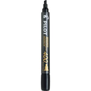 PILOT Premium 400 Permanent Markers, Broad Point Chisel Tip, Black Ink, Box of 12 (SA4-BLK)