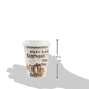 Amazon Basics Paper Hot Cups with Lids, Cafe Design, 12 oz, 100 Count