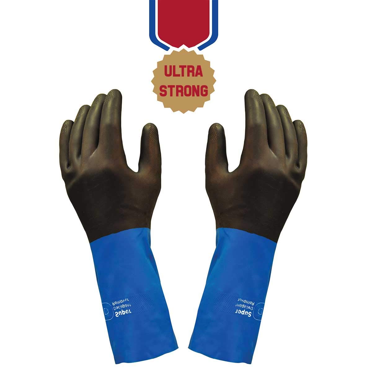 D SUPER REMOVER SINCE 1979 Neoprene, Chemical Resistant Gloves, Industrial Strength, Stripping and Painting Gloves, Durable & Reusable with Anti-Slip Grip - 1 Pair (Medium)