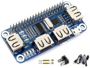 4-port raspberry pi usb hub hat for raspberry pi 4b/3b+/3b/2b/b+/a+/zero/zero w, 4 usb ports compatible with usb2.0/1.1 onboard usb to uart onboard multi indicators