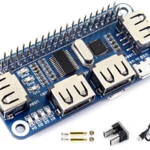 4-Port Raspberry Pi USB HUB HAT for Raspberry Pi 4B/3B+/3B/2B/B+/A+/Zero/Zero W, 4 USB Ports Compatible with USB2.0/1.1 Onboard USB to UART Onboard Multi Indicators