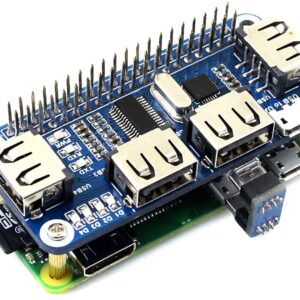 4-Port Raspberry Pi USB HUB HAT for Raspberry Pi 4B/3B+/3B/2B/B+/A+/Zero/Zero W, 4 USB Ports Compatible with USB2.0/1.1 Onboard USB to UART Onboard Multi Indicators