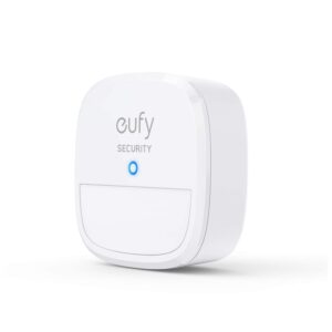 motion sensor, eufy security home alarm system, 100° coverage, 30 ft detection range, 2-year battery life, adjustable sensitivity, homebase required, optional 24/7 protection service, home security