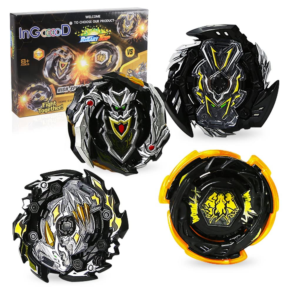 Metal Fusion Gyro Toys for Kids, 4X High Performance Tops Attack Set with Launcher and Grip Starter Set and Arena Toys