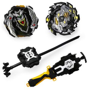 Metal Fusion Gyro Toys for Kids, 4X High Performance Tops Attack Set with Launcher and Grip Starter Set and Arena Toys