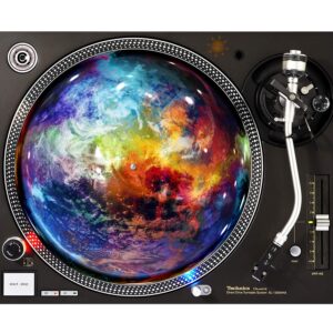 tie dye marble earth - dj turntable slipmat 12 inch