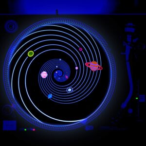 galactic galaxy - dj turntable slipmat 12 inch glow (glows under black light)