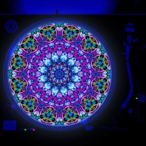 africa mandala - dj turntable slipmat 12 inch glow (glows under black light)