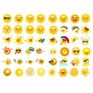 seasonstorm cute sun emoticon aesthetic diary travel journal paper stickers scrapbooking stationery school office art supplies