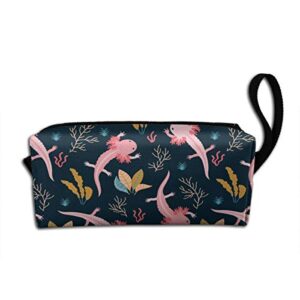 axolotl large makeup bag adorable travel cosmetic toiletry organizer case for women