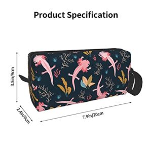 Axolotl Large Makeup Bag Adorable Travel Cosmetic Toiletry Organizer Case for Women