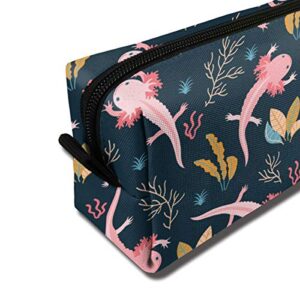 Axolotl Large Makeup Bag Adorable Travel Cosmetic Toiletry Organizer Case for Women