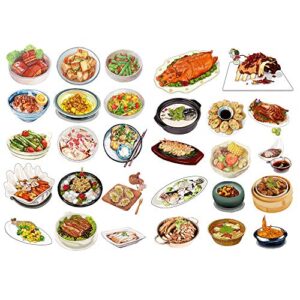 seasonstorm chinese dinner food menu aesthetic diary travel journal paper stickers scrapbooking stationery school office art supplies (pk521)