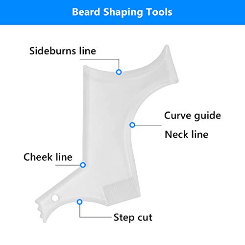 Ahier Beard Shaping Tools, 5-in-1 Beard Shaping Set with Straight Edge Razor and 10 P blade, Barber Pencil, Beard Trimming Scissors, Gift for Men