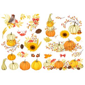 seasonstorm yellow autumn pumpkin aesthetic diary travel journal paper stickers scrapbooking stationery school office art supplies