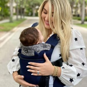 Contours Baby Carrier Newborn to Toddler | Journey GO 5 Position Convertible Easy-to-Use Baby Carrier with Pockets for Men and Women, Face in, Face Out, Front, Back & Hip (8-45 lbs) - Cosmos Navy