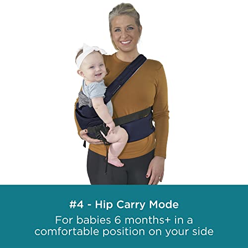 Contours Baby Carrier Newborn to Toddler | Journey GO 5 Position Convertible Easy-to-Use Baby Carrier with Pockets for Men and Women, Face in, Face Out, Front, Back & Hip (8-45 lbs) - Cosmos Navy