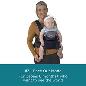 Contours Baby Carrier Newborn to Toddler | Journey GO 5 Position Convertible Easy-to-Use Baby Carrier with Pockets for Men and Women, Face in, Face Out, Front, Back & Hip (8-45 lbs) - Cosmos Navy