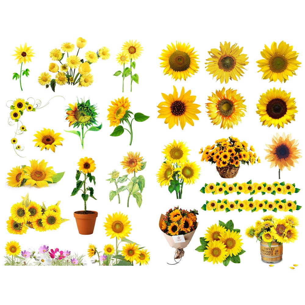 Seasonstorm Yellow Sunflowers Aesthetic Diary Travel Journal Paper Stickers Scrapbooking Stationery