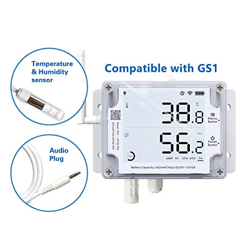 UbiBot TH30S-B External Temperature and Humidity Probe, Monitor -40 to 80 C, 0 to 100% RH, Audio Plug Connector,(Matches with Our GS1-AETH Device only)