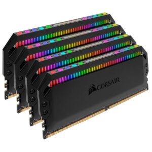 corsair dominator platinum rgb 64gb (4x16gb) ddr4 3600 (pc4-28800) c18 1.35v amd optimized memory - black