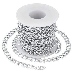 pandahall 16.4 feet aluminium curb chains twisted links silver plated with spool for bracelet necklace jewelry making