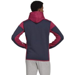 adidas Men's Standard Z.N.E. AEROREADY Full-Zip Sweatshirt, Legend Ink/Power Berry, L