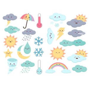 seasonstorm kawaii weather smile aesthetic diary travel journal paper stickers scrapbooking stationery school office art supplies