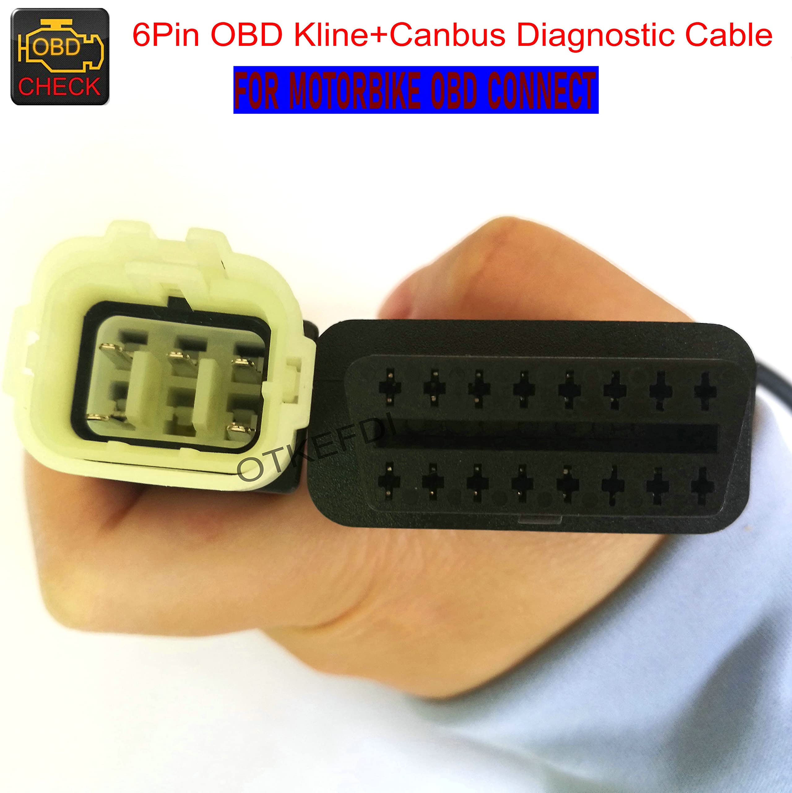 Motorcycle 6 Pin OBD Diagnostic Cable Motorbike Kline and Canbus Motorbike Adapter