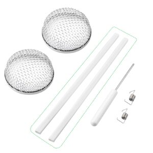 rvguard rv flying insect screen, rv furnace vent cover bug screen 2 pack 2.8 x 1.3 inch stainless steel mesh with installation tool and silicone rubber