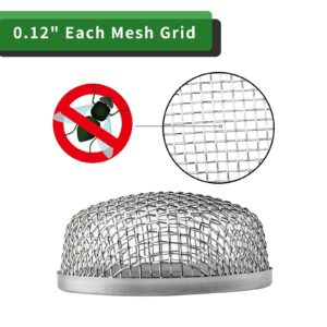 RVGUARD RV Flying Insect Screen, RV Furnace Vent Cover Bug Screen 2 Pack 2.8 x 1.3 Inch Stainless Steel Mesh with Installation Tool and Silicone Rubber