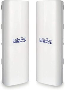 engenius outdoor 5ghz 867mbps wifi 5 cpe/client bridge, 27dbm transmit power, 16 dbi high-gain antenna extend network up to 5 miles, ptp/ptmp, ip55 housing, taa& ndaa compliant, 2-pack [enh500v3 kit]