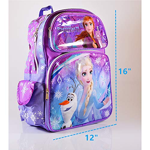 Disney Frozen 2 Elsa & Anna Kids Backpack 16" Large Bag- 19214