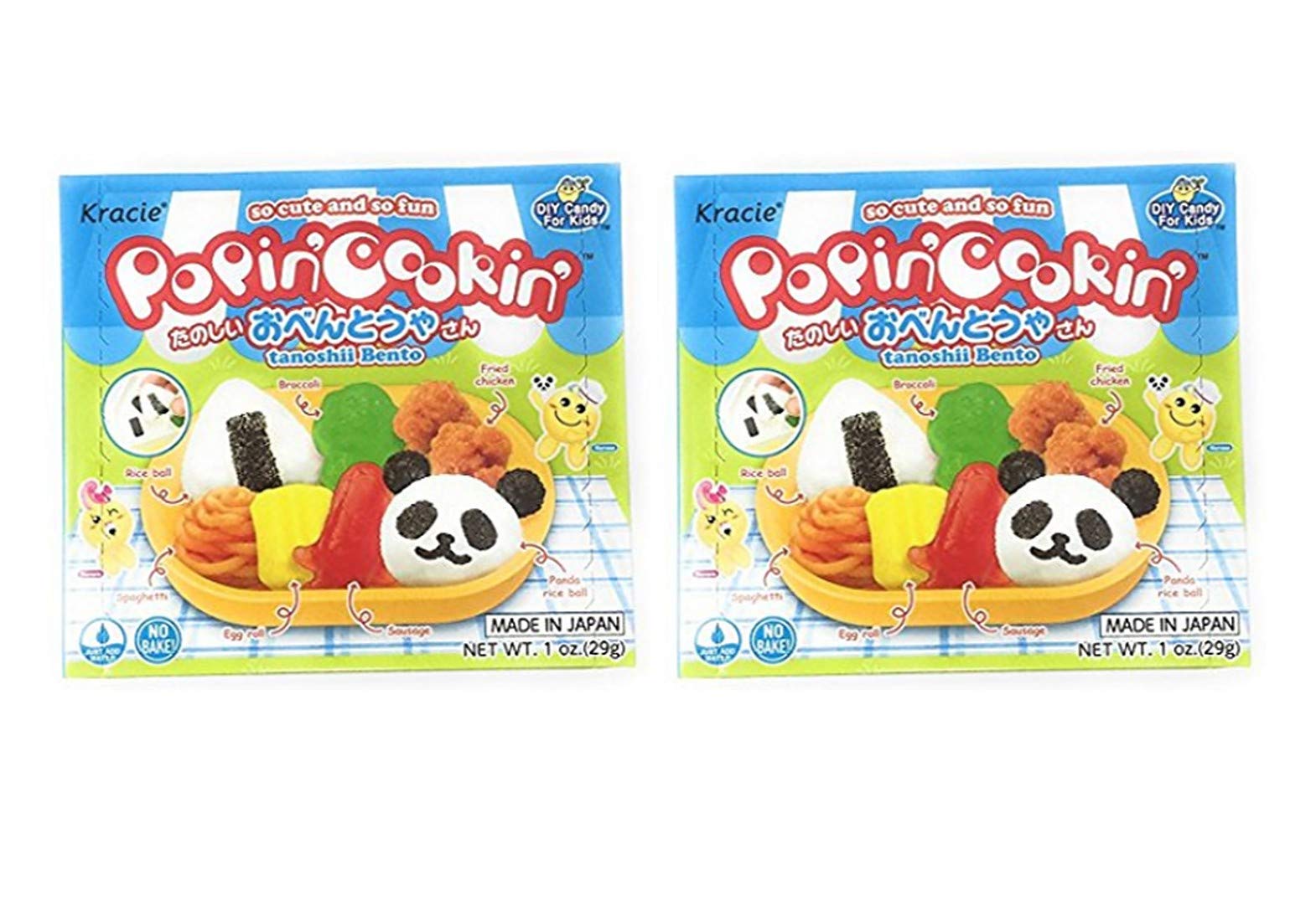 Kracie Popin Cookin Tanoshii Bento DIY Candy (2 Pack, Total of 2oz)