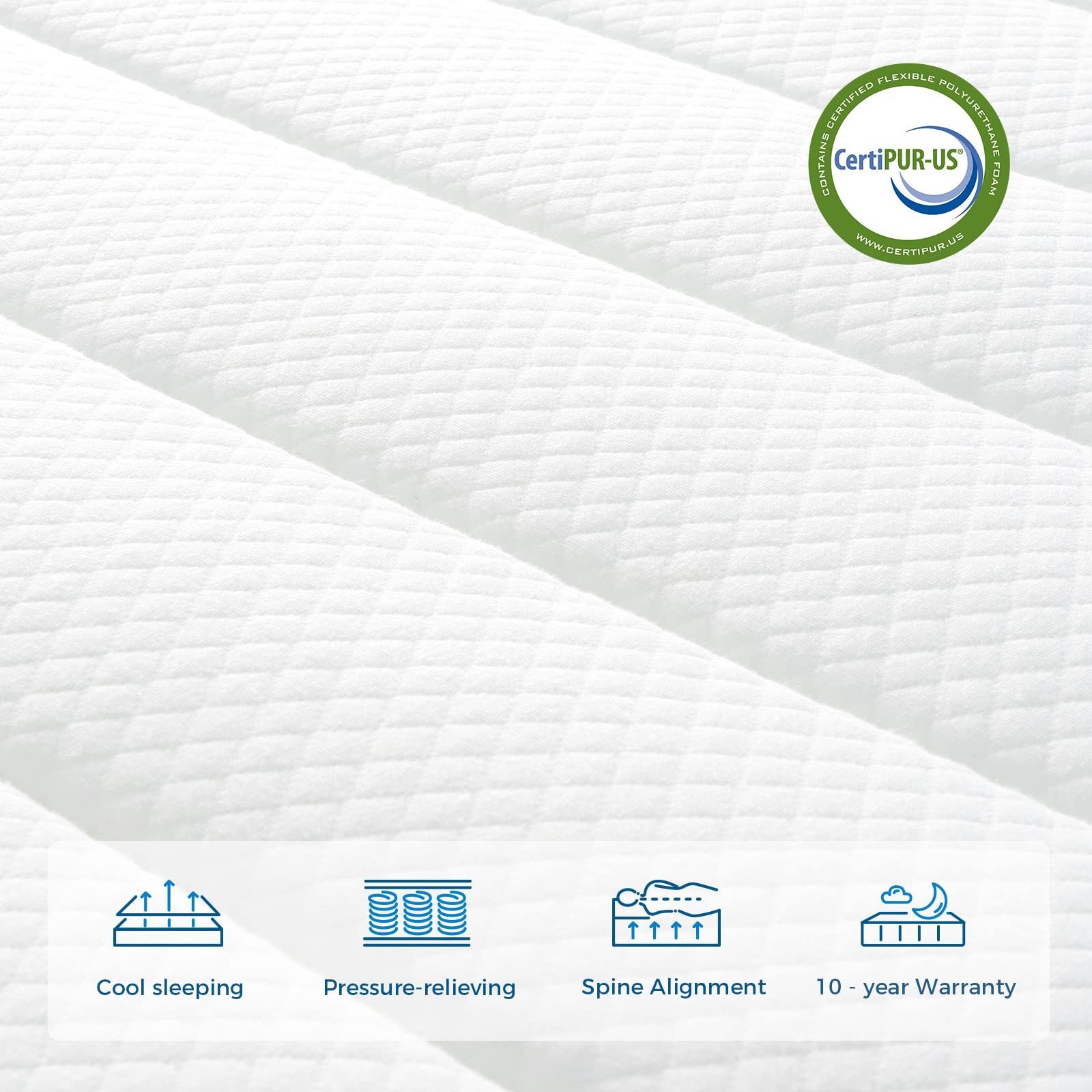 Inofia Queen Mattress, 10 Inch Queen Size Mattresses, Layers of Cool Memory Foam with Motion Individually Pocket Coils, Breathable Comfortable Hybrid Mattress, Supportive & Pressure Relief for Couples