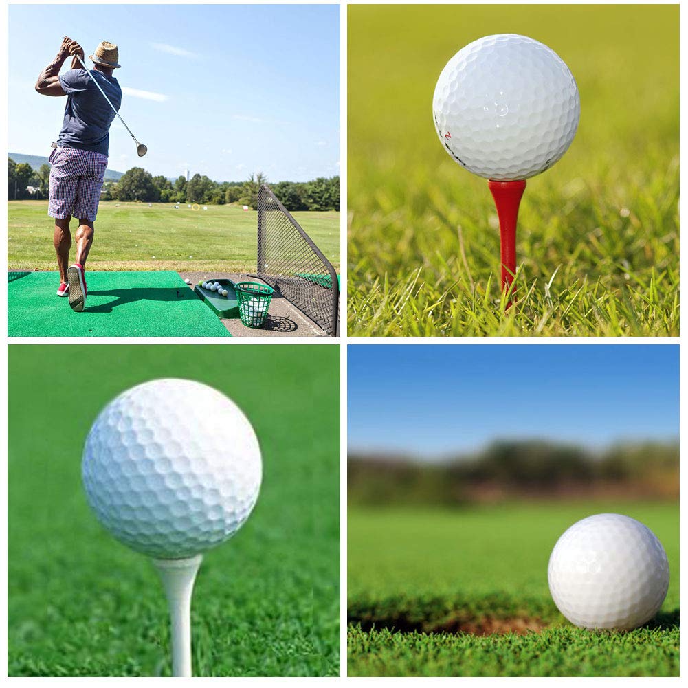 THIODOON Golf Tees Professional Natural Wood Golf Tees Pack of 100, Golfing Tees Multiple Colors Size 3-1/4 inch, 2-3/4 inch or 2-1/8 inch, Tall Golf Tees Bulk Reduce Side Spin and Friction