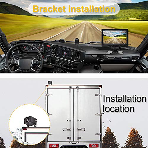 AHD Dual Backup Camera with 7'' 1080P DVR Monitor, Front and Rear View Camera Waterproof Night Vision Reversing Camera for Truck Pick Up RV Camper Bus 12V-36V