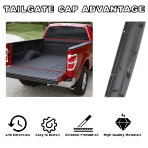 PIT66 Tailgate Molding Cap, Compatible with 2007-2010 Ford Explorer Sport Trac, 7A2Z7840602BA, Tailgate Top Protector Cover