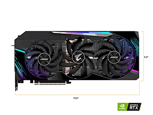 Gigabyte AORUS GeForce RTX 3080 Ti Master 12G Graphics Card, Max Covered Cooling, 12GB 384-bit GDDR6X, GV-N308TAORUS M-12GD Video Card