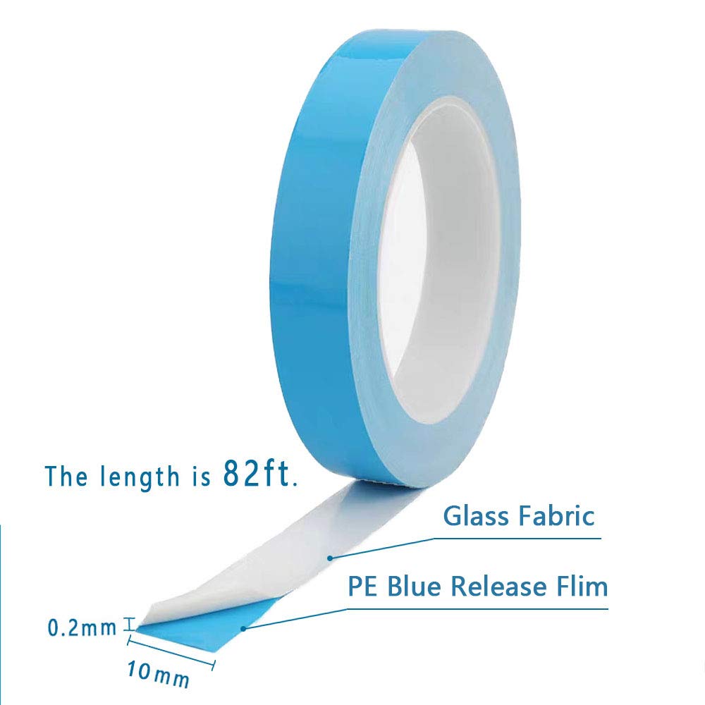 Thermal Tape, 20 mm x 25M x 0.2mm Double Side Adhesive Thermal Conductive Tape for Heatsink, LED,IGBT, IC Chip, Computer CPU, GPU, Modules, Electrically Insulated