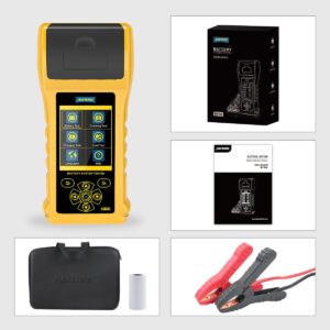 AUTOOL Automotive 12V/24V 30-2000 CCA Battery Load Tester, Cranking and Charging System Battery Analyzer Scan Tool with Printer for Heavy Duty Trucks, Cars, Motorcycles and More