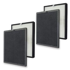 pureburg replacement true hepa filter kit compatible with alexapure breeze air purifier model 3049 ap-b102,h13 activated carbon filter air clean pm2.5 odor smoke vocs,2-pack