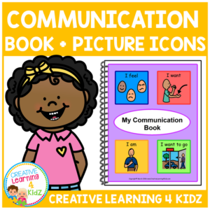 communication book w/ picture icons special education