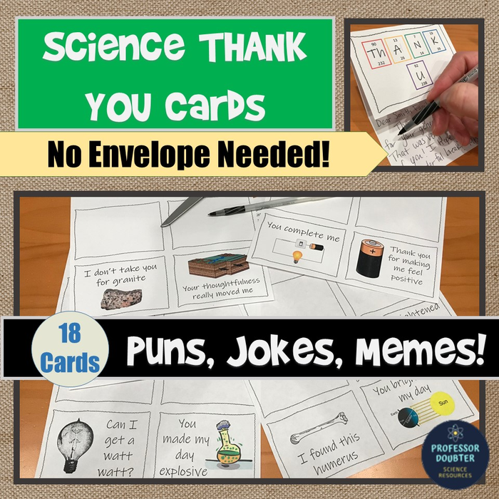 Science Thank You Cards 18 Puns, Jokes, and Funny Memes