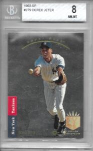 1993 upper deck sp derek jeter rookie card graded beckett 8 nm-mt