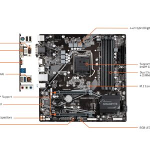 GIGABYTE B460M DS3H V2 (LGA 1200/ Intel/ B460/ Micro-ATX/M.2/ SATA 6Gb/s/USB 3.2 Gen 1/ Motherboard)